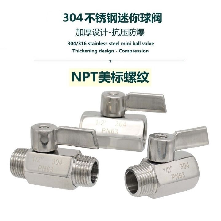 304 316 Stainless Steel Mini Ball Valve Small Ball Valve 1 2 4 6 Points