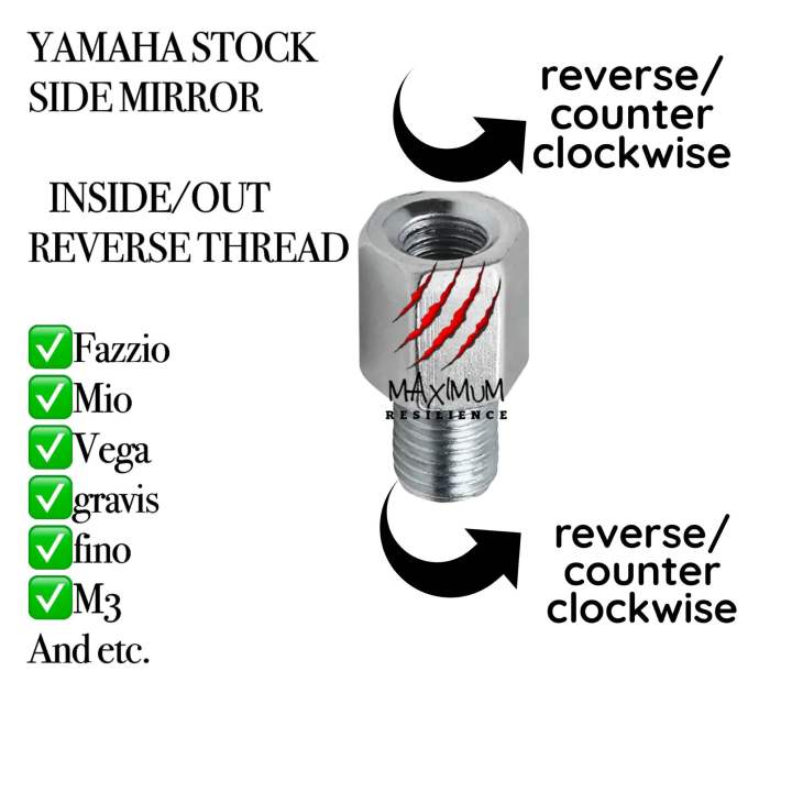 YAMAHA ADAPTOR FOR STOCK SIDE MRROR REVERSE / EXTENSION ADAPTOR ...
