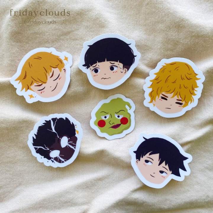 Mob Psycho 100 sticker set | Shigeo, Ritsu, Reigen, Ekubo, MP100 and ...