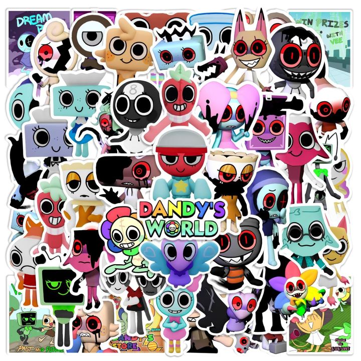 50-Piece Set Dandy's World Cartoon Stickers for Laptop Mobile Phone ...