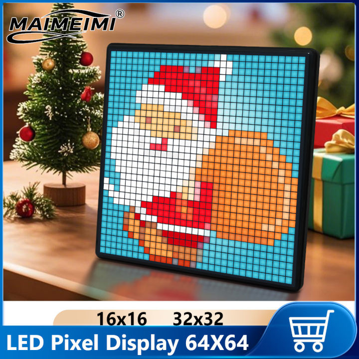 64X64 Smart LED Pixel Display RGB DIY Programmable Pixel APP Control ...