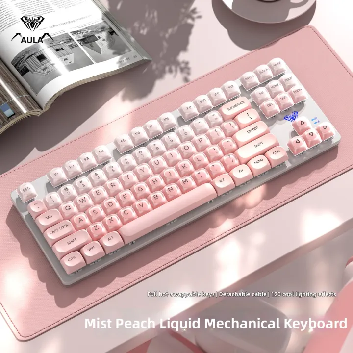 AULA | Red and Foundation Design Wireless Mechanical Keyboard Mouse Set ...