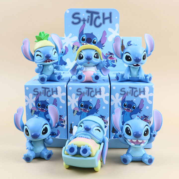 Stitch รูปกล่องตาบอด Kawaii Stich อะนิเมะการ์ตูนรถเค้กตกแต่งห้องตุ๊กตา ...