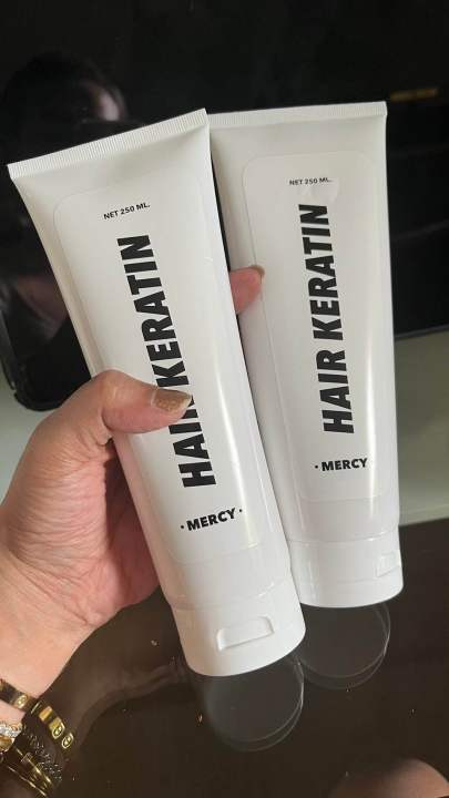 MERCY Hair Keratin treatment แพ็คเกจใหม่ สำหรับ250ml.ช่วยลดผมชี้ฟู ล็อค ...