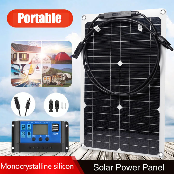 Portable Flexible Solar Panel 18V Monocrystalline Solar Cell With 10A ...