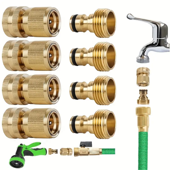1Sets Garden Hose Quick Connect Water Hose Fitting, 3/4 Inches Brass ...