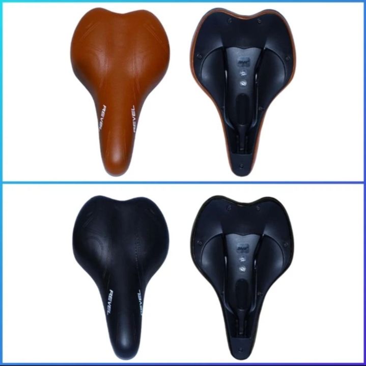SADEL SEPEDA MTB SELI LIPAT MERK REVEL SADDLE EMPUK NYAMAN WARNA COKLAT ...