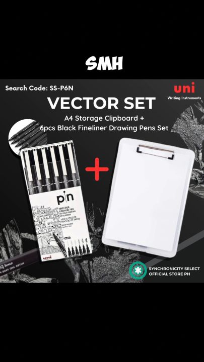 SS-P6N | UNI PIN Technical Drawing Pen (0.05MM - 0.8MM) Vector Set ...