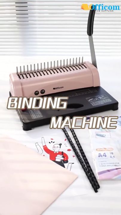 OFFICOM Comb Binding Machine C12B A4 Size 21 Hole Binder 12 Sheet Punch ...