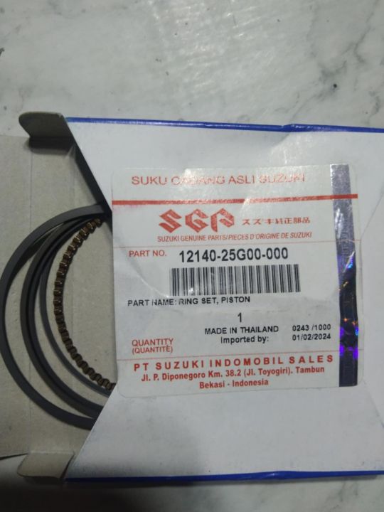 PISTON RING RAIDER 150 CARB (25G) TYPE SUZUKI GENUINE | Lazada PH