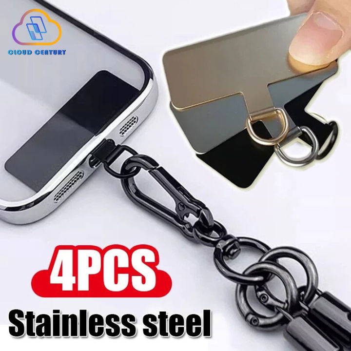 4Pcs Universal Stainless Steel Small Anti Lost Mobile Phone Clip with ...