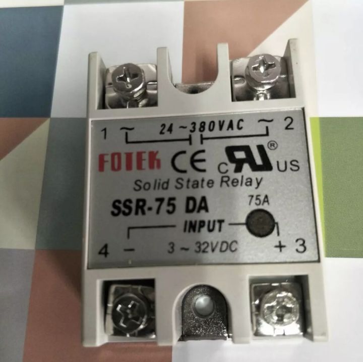 (1ชิ้น)Solid State Relay SSR-75DA in3-32vdc out24-380vac Fotek โซริดสเตรทรีเลย์ สินค้าพร้อมส่ง ...