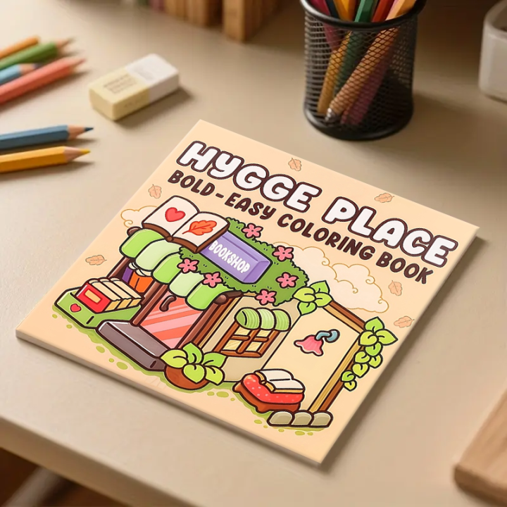 Hygge Place Coloring Book - Bold, Easy to Color Designs for Adults and ...