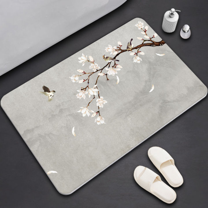 Diatom Ooze Bathroom Door Absorbent Floor Mat Non Slip Waterproof Mat ...