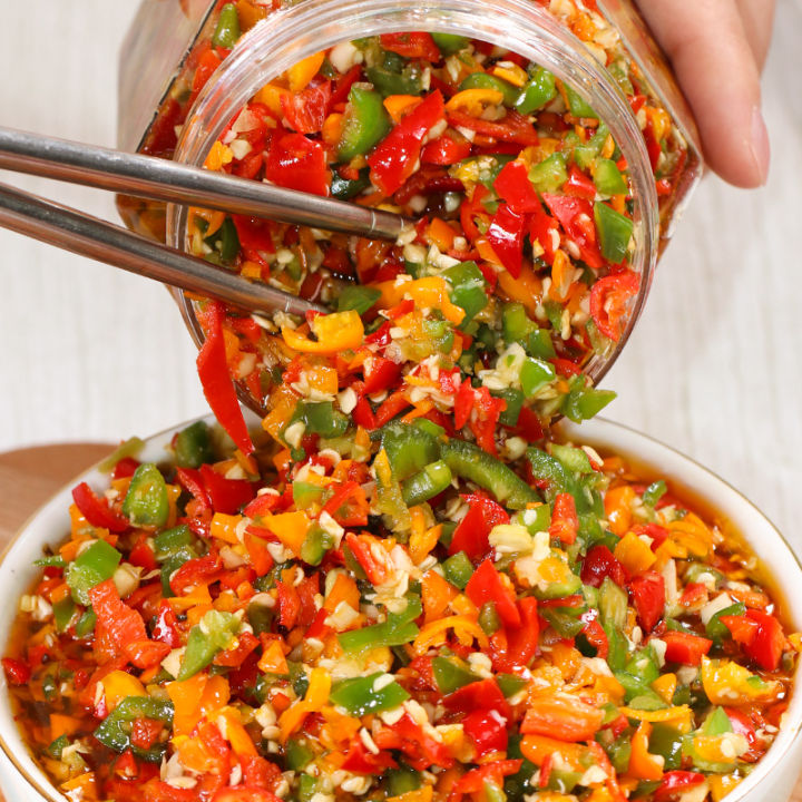 2 Bottles of Hunan Specialty Blue and Red Two-Color Chopping Pepper Red ...