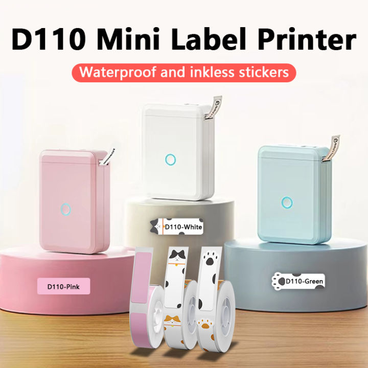 Mini Portable Printer Thermal Label Printer Niimbot D110 Adhesive ...