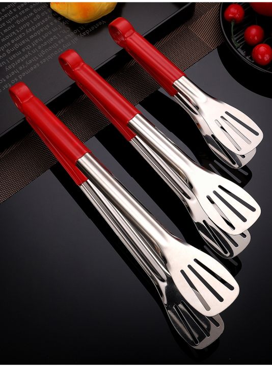 Stainless Steel Food Tongs Red Handle | Lazada PH