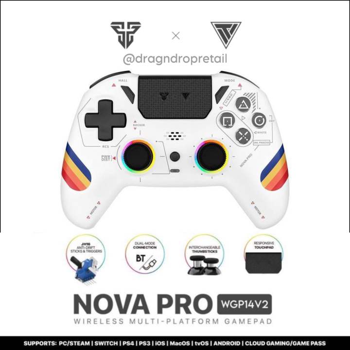 FANTECH WGP14v2 NOVA PRO Wireless Multi-Platform Gamepad, Bluetooth/Wired Gaming Controller ...