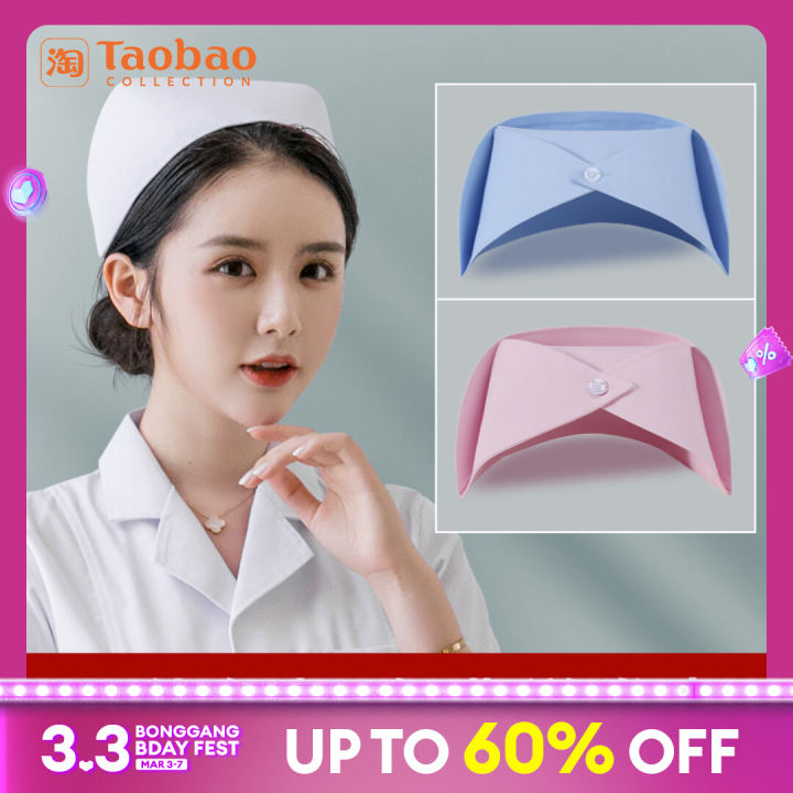 Nurse Hat Female Thick White Swallow Tail Hat Hospital Pink Blue Plus ...