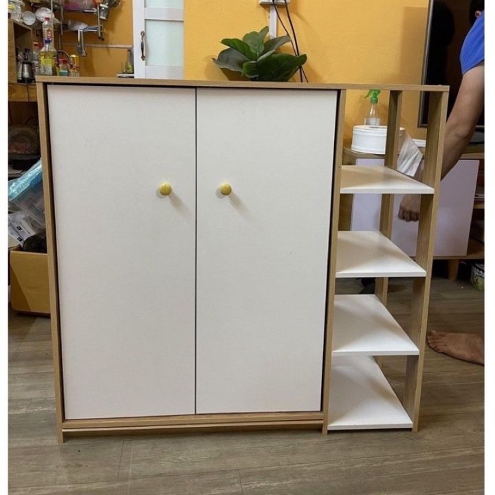 Ship hoả tốc Tp.HCM - Tủ Đựng Giày Gỗ 2 Cánh Trắng 4 Ngăn Để Đồ Tiện ...
