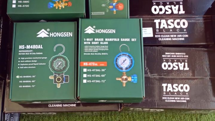 เกจวัดน้ำยา เกจเดี่ยว แอร์ Hongsen รุ่น HS-473AL พร้อมสาย 36-60 นิ้ว 90 ...