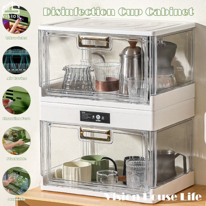 Vision Dustproof Cup Disinfection Cabinet 360° Tableware Disinfection ...