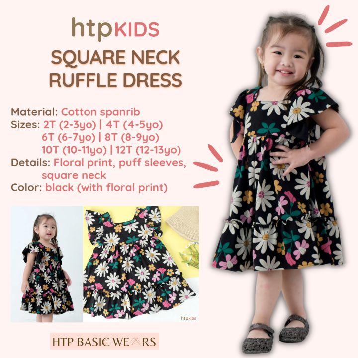 HTP Kids Square Ruffle Dress for 2-13yo | Lazada PH