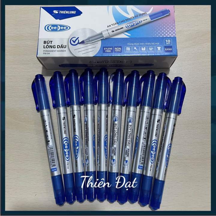 HỘP 10 BÚT LÔNG DẦU PM04 CHÍNH HÃNG THIÊN LONG/ Mực dầu cao cấp, an ...