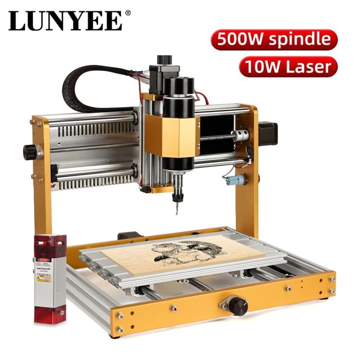 LUNYEE 3018 Pro Max CNC Router Machine Laser Engraver 500W GRBL Offline ...