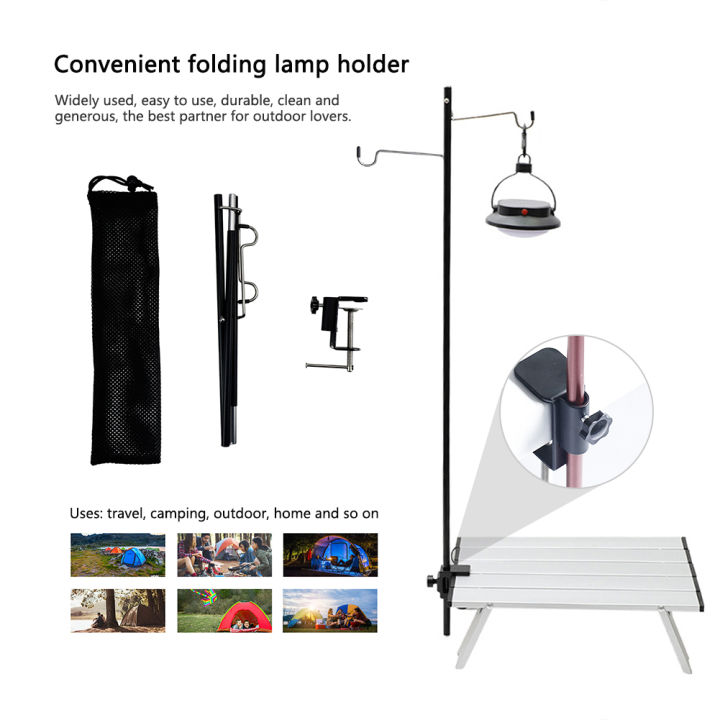 [Arrived within 3 days] Portable Camping Hiking Pole Lamp Stand ...