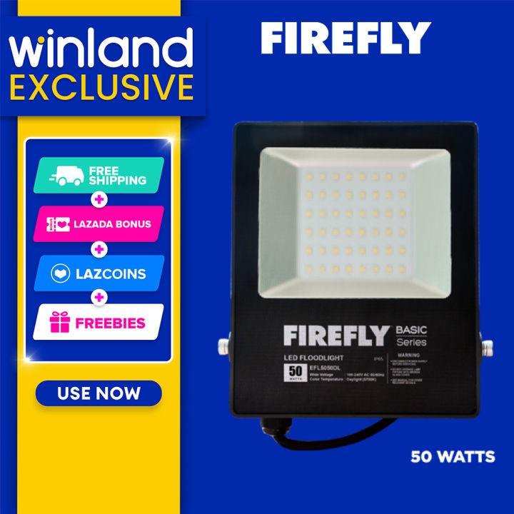 Firefly by Winland Pro Floodlight 50W Outdoor Basic Series Daylight Firefly by Winland EFL5050DL ...
