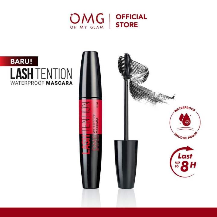 OMG Oh My Glam LASHTENTION Waterproof Mascara / Maskara 6.5g / Pelentik ...