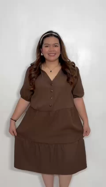 Nadia Dress, Crumpled Lenin Fabric, Fits XL to 3XL | Lazada PH