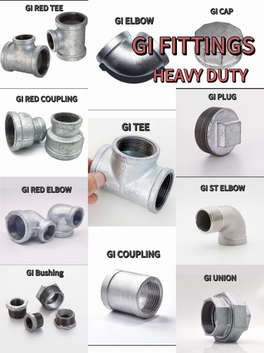 GI Fitting HEAVY DUTY -Elbow.Couplin,FRANCE ,Tee Union plug cap | Lazada PH
