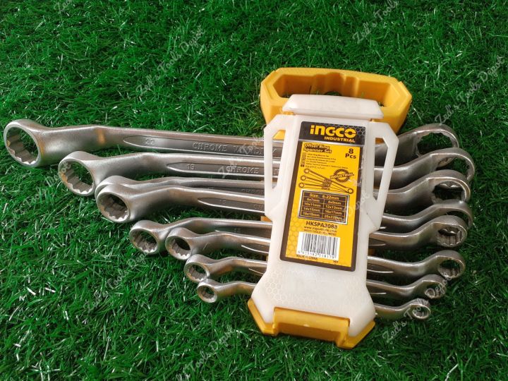Ingco Tools Original Industrial 8pcs Offset Ring Spanner Set (HKSPA3088 ...
