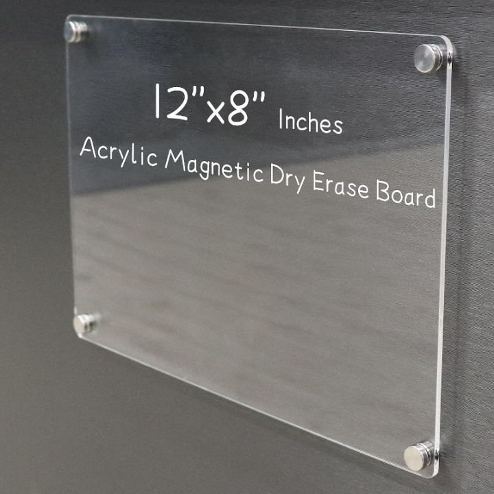 12"x8" Acrylic Magnetic Dry Erase Board, Fridge Magnetic Acrylic Dry ...