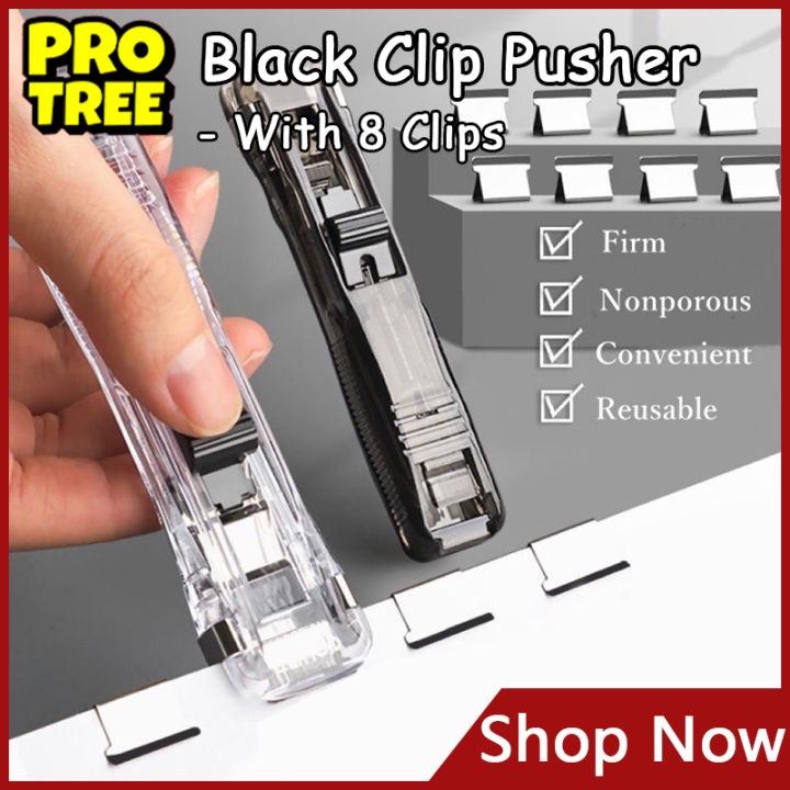 Protree Portable Handheld Paper Clam Push Clip Dispenser Large Size ...