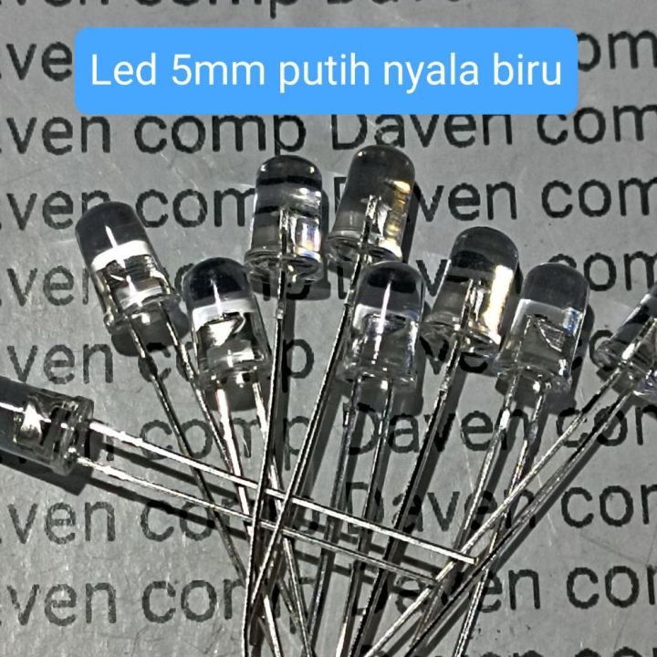 10BUAH LED 5MM PUTIH NYALA BIRU | Lazada Indonesia