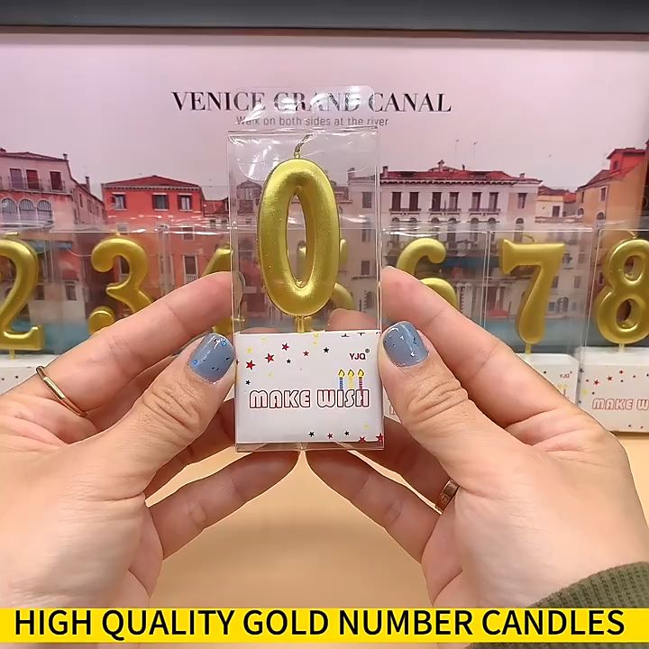 Lilin Ulangtahun Elegan Angka Warna Gold , Silver ,Rose Gold metalik ...