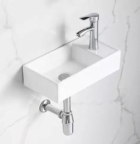 Chậu Lavabo mini, bồn rửa mặt treo tường siêu nhỏ rộng 24cm, bồn lavabo ...