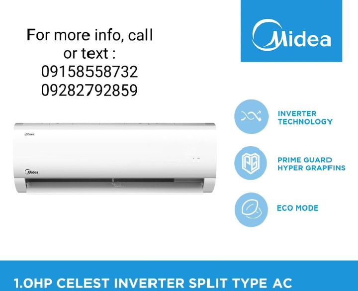 MIDEA 1HP SPLIT TYPE INVERTER AIRCONDITIONER (Free Installation ...