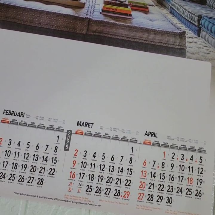 KALENDER DINDING CATUR WULAN ATAU 3 LEMBAR AO TAHUN 2025 KALENDER ...