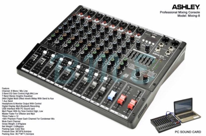 Mixer Ashley Mixing 8 Original 8 Channel USB Interface - Bluetooth ...