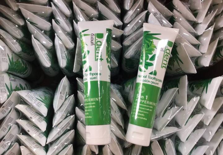 (ได้ 2 หลอด) D.Dent ดีเดนท์ ยาสีฟันสมุนไพร 5 in 1 สูตรเปปเปอร์มิ้นต์ ...