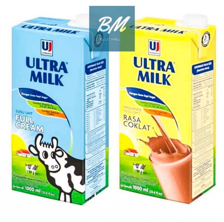Susu Ultra 1 Liter / Susu UHT Susu Ultra Milk 1000 ml Full Cream Coklat / Susu Ultra Milk 1 ...