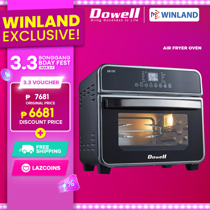 Dowell by Winland 14 Functions 15L Air Fryer Oven w/ Rotisserie & Touch ...