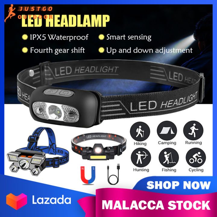 Mini Headlight Portable XPE + COB LED Modes USB Rechargeable 90 ...