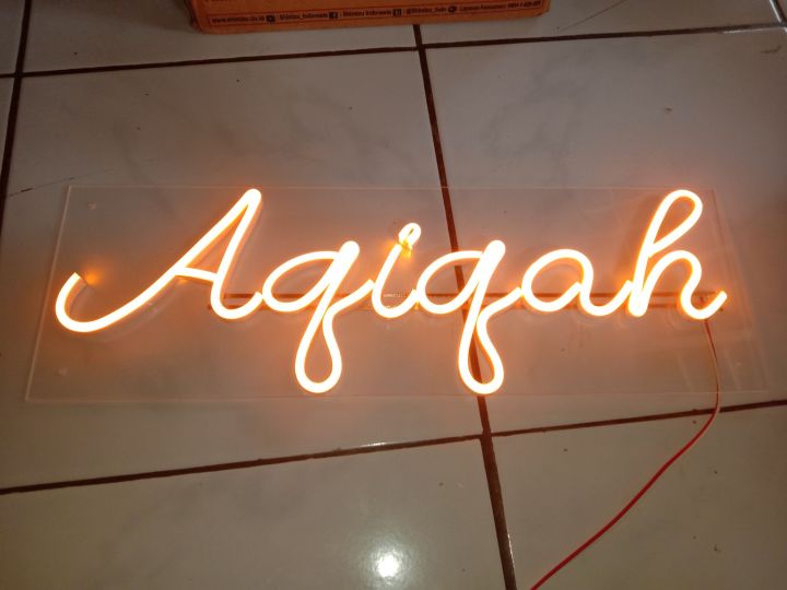 lampu hias tulisan custom 16-20 huruf, lampu LED dekorasi, neon flex ...