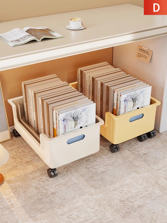 Mobile Book Storage Box with Wheels for Classroom Use Student Desk ...