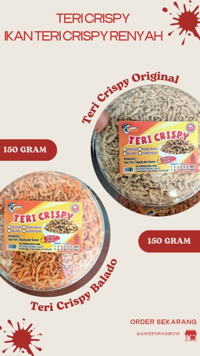 Teri Crispy Non MSG Ikan Teri Crispy 150 gram Renyah dan Gurih Lauk ...